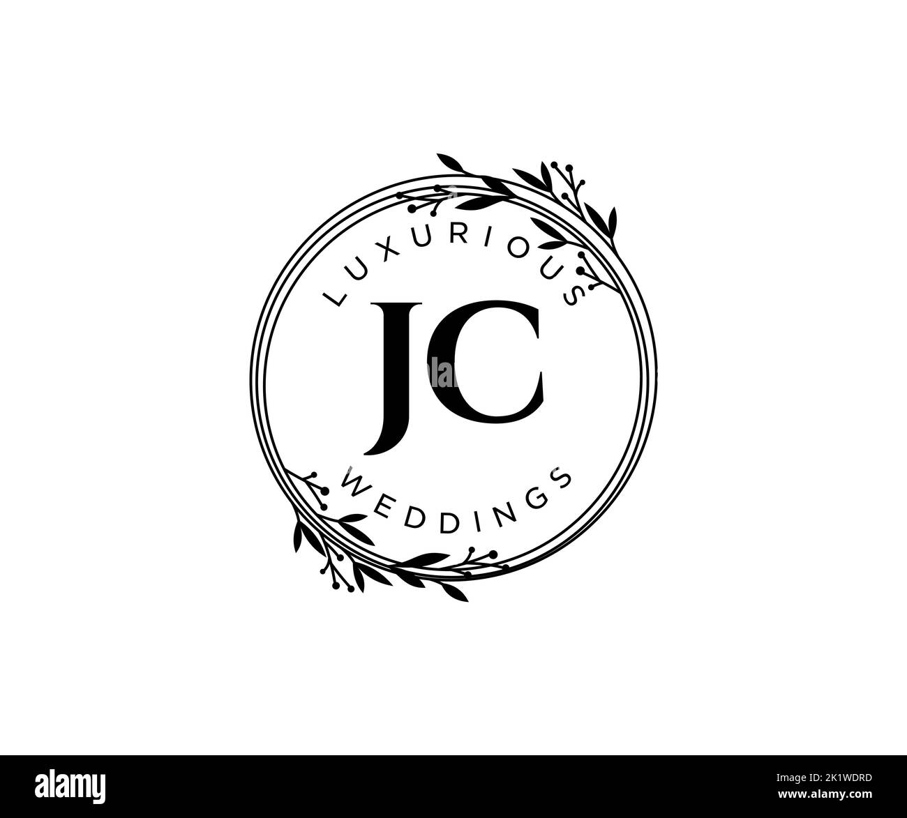 JC Initials letter Wedding monogram logos template, hand drawn modern minimalistic and floral ...