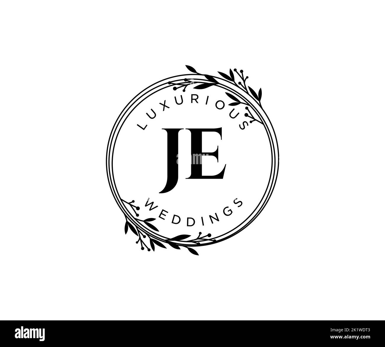 JE Initials letter Wedding monogram logos template, hand drawn modern ...