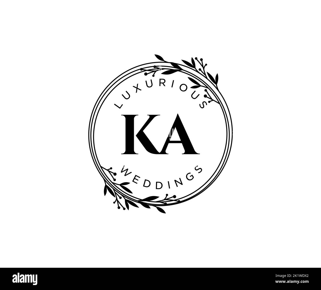 KA Initials letter Wedding monogram logos template, hand drawn modern ...