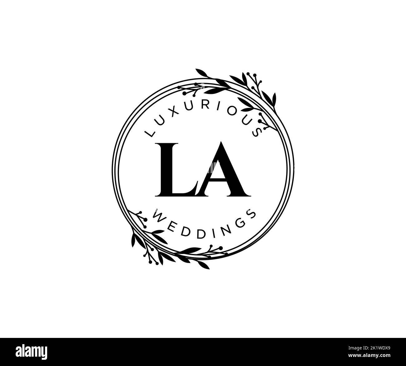 LA Initials letter Wedding monogram logos template, hand drawn modern ...