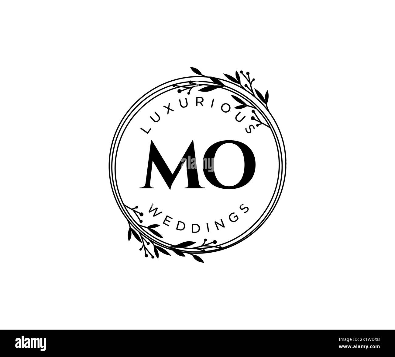 MO Initials letter Wedding monogram logos template, hand drawn modern ...