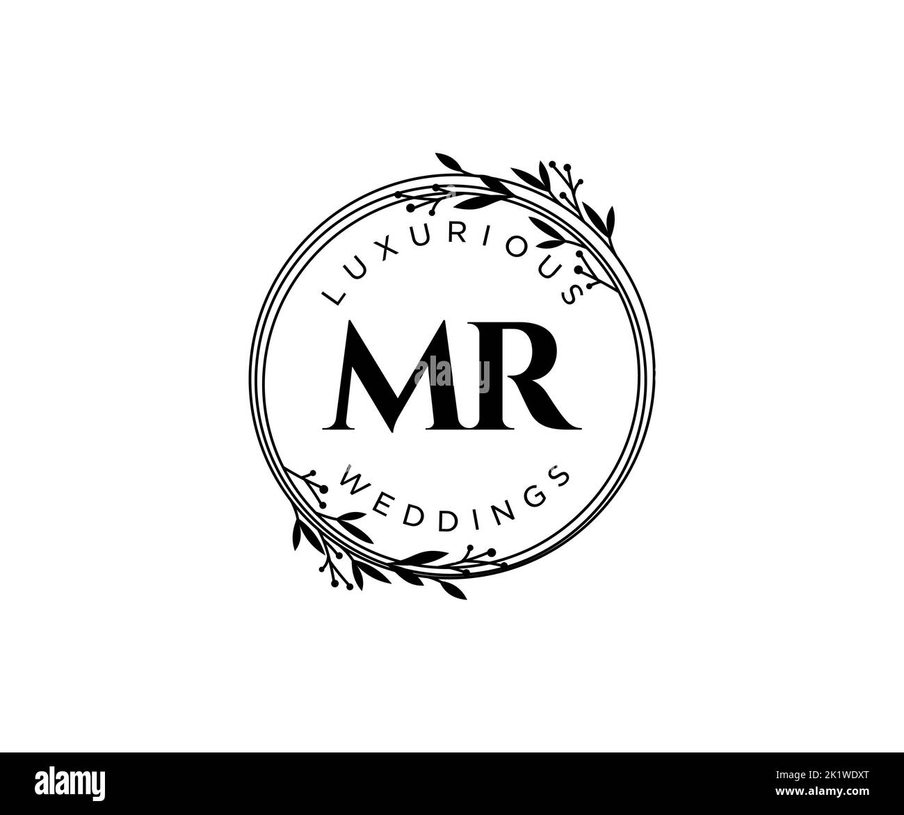 MR Initials letter Wedding monogram logos template, hand drawn modern ...