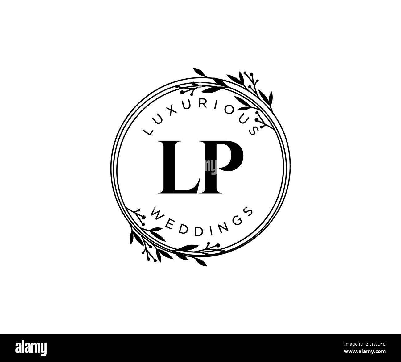LP Initials letter Wedding monogram logos template, hand drawn modern ...