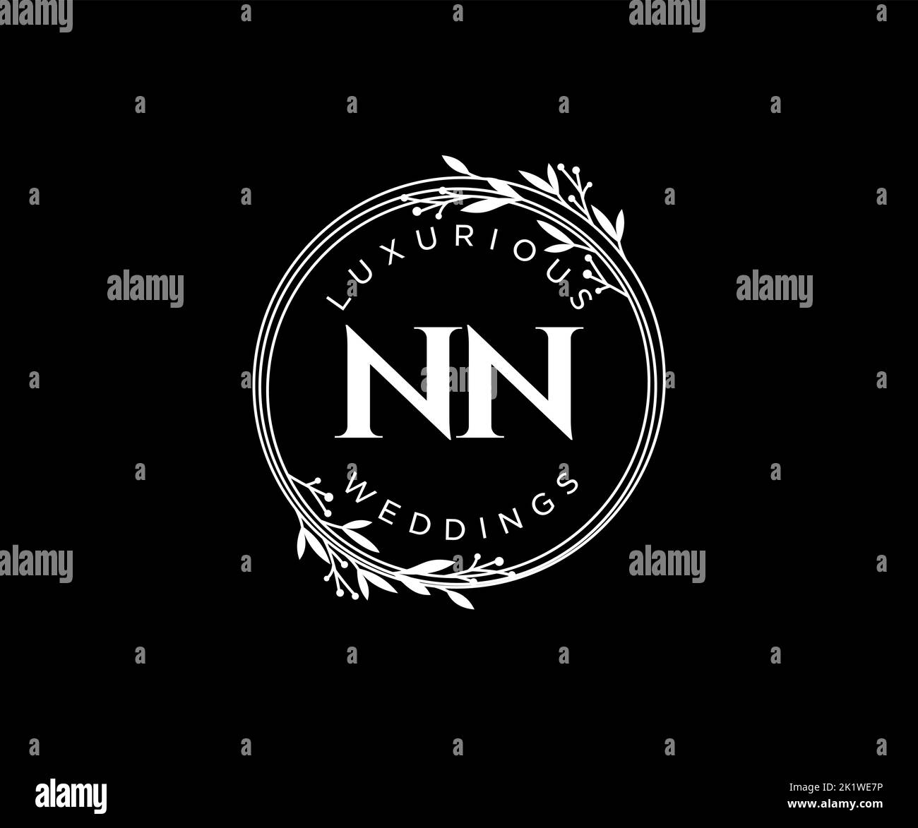 NN Initials letter Wedding monogram logos template, hand drawn modern ...