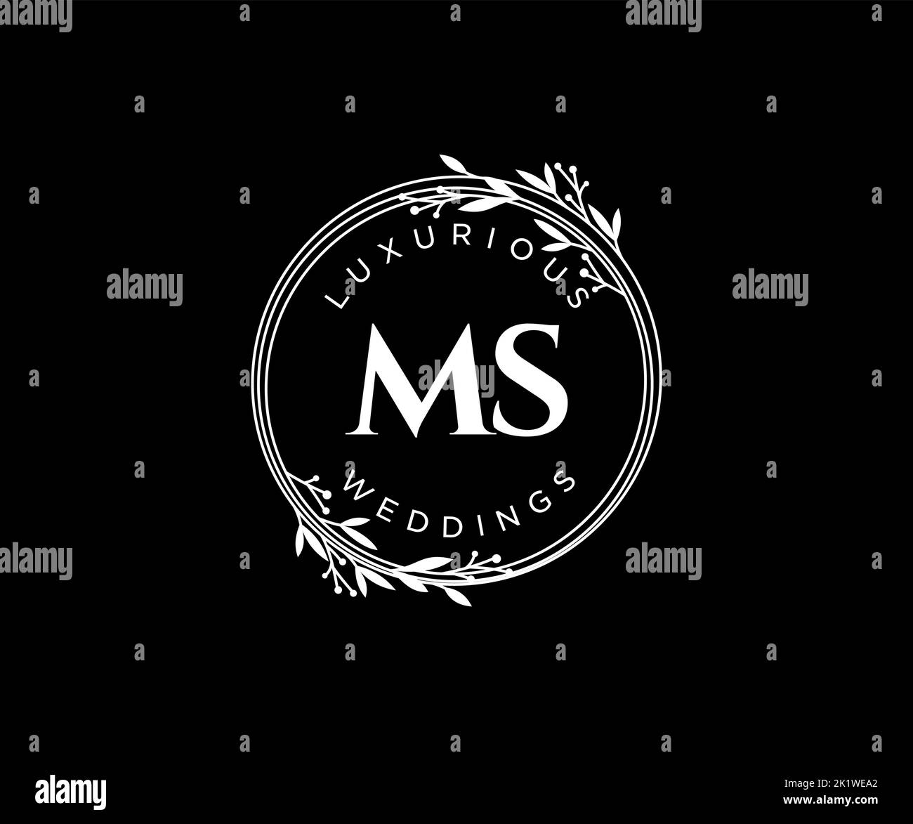 MS Initials letter Wedding monogram logos template, hand drawn modern ...