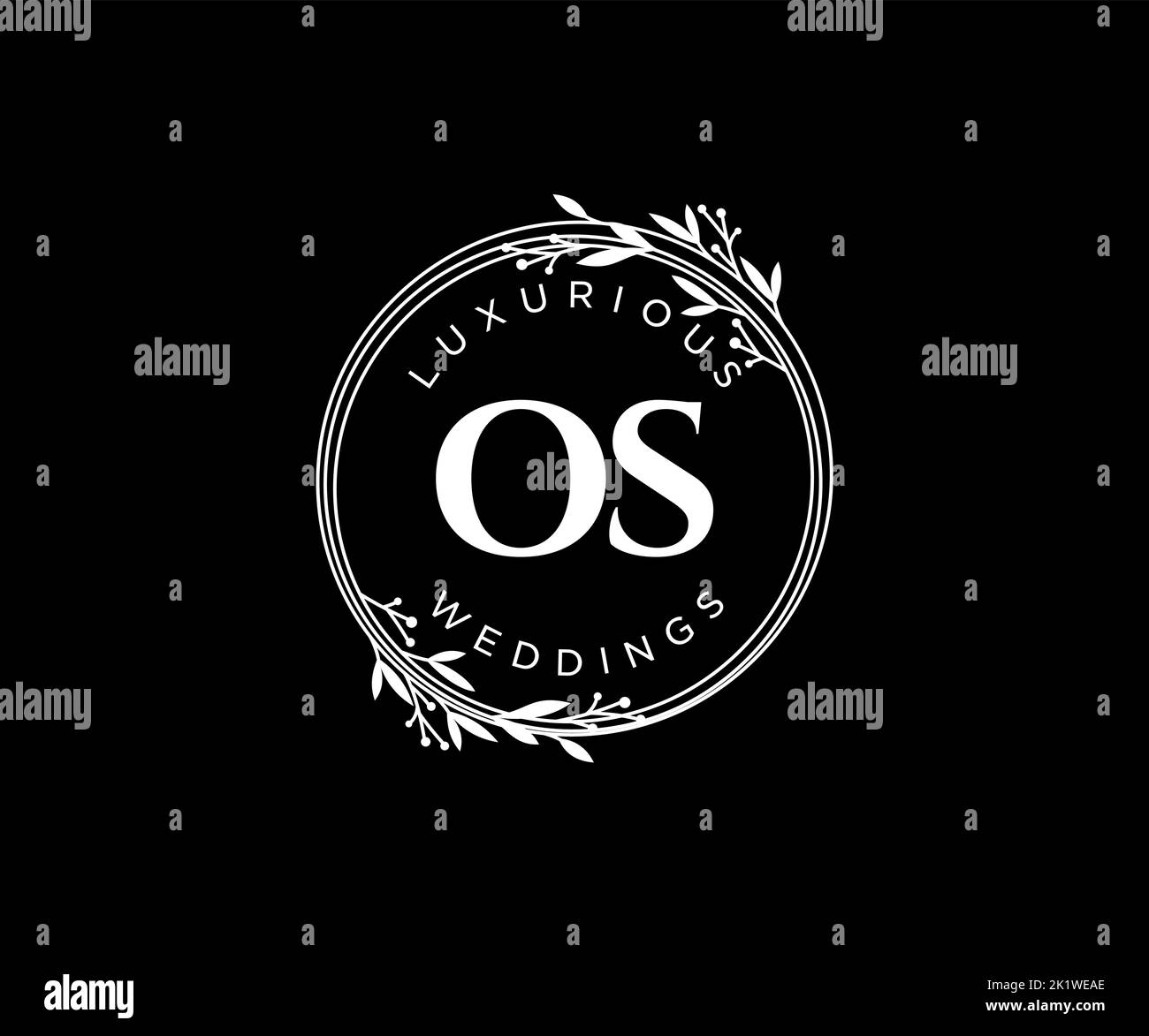 OS Initials letter Wedding monogram logos template, hand drawn modern ...