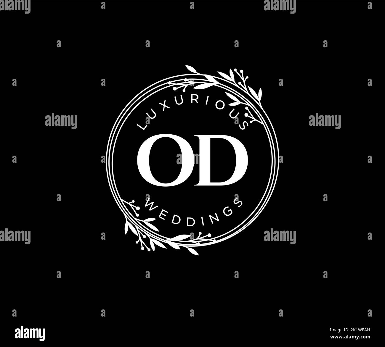 OD Initials letter Wedding monogram logos template, hand drawn modern ...