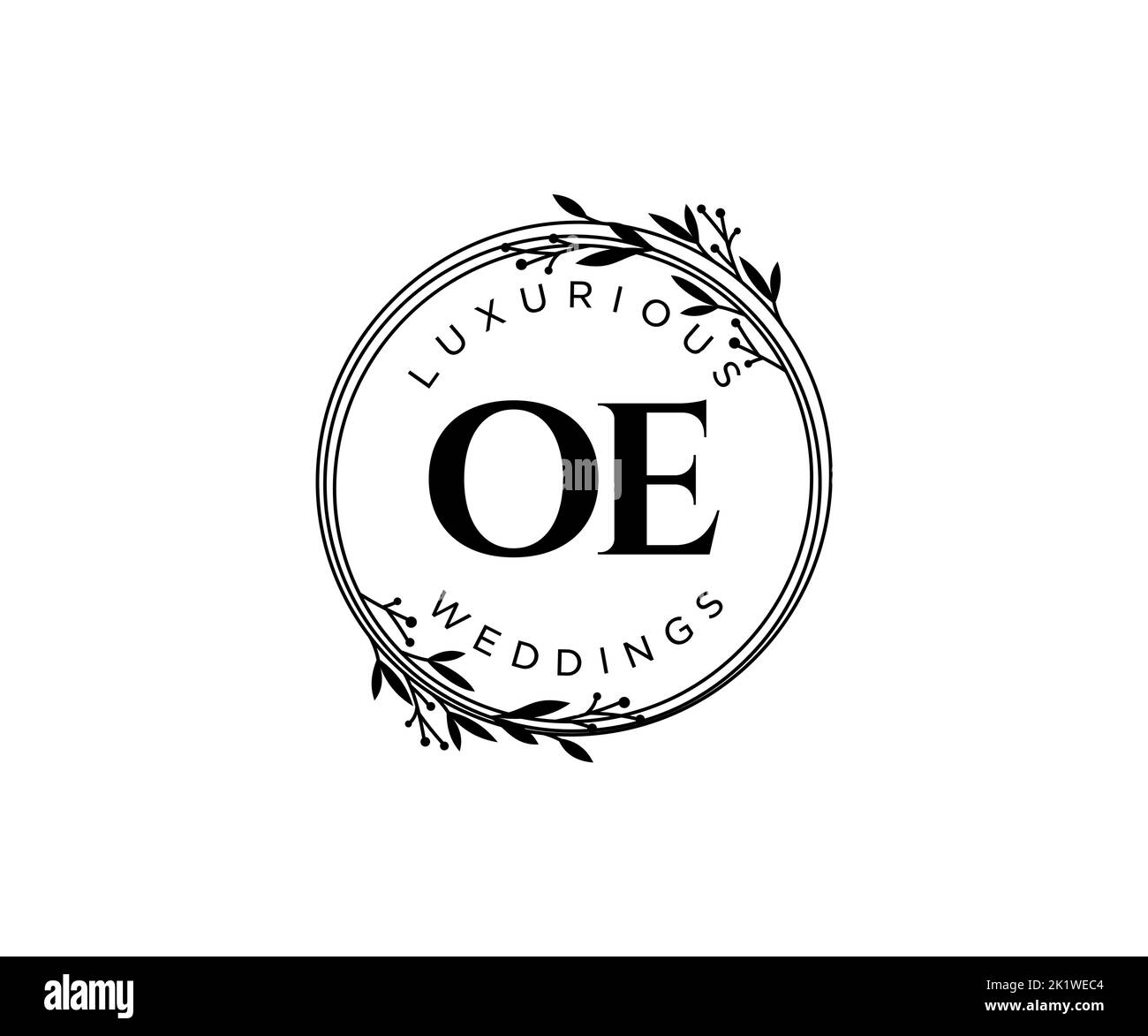 OE Initials letter Wedding monogram logos template, hand drawn modern ...