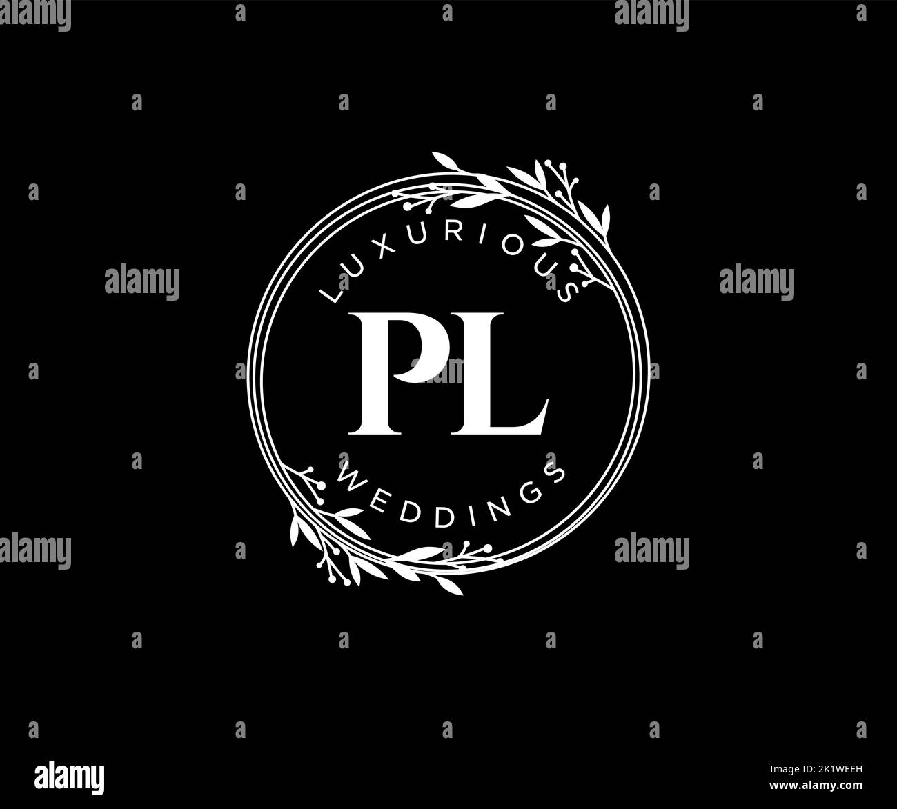 PL Initials letter Wedding monogram logos template, hand drawn modern ...