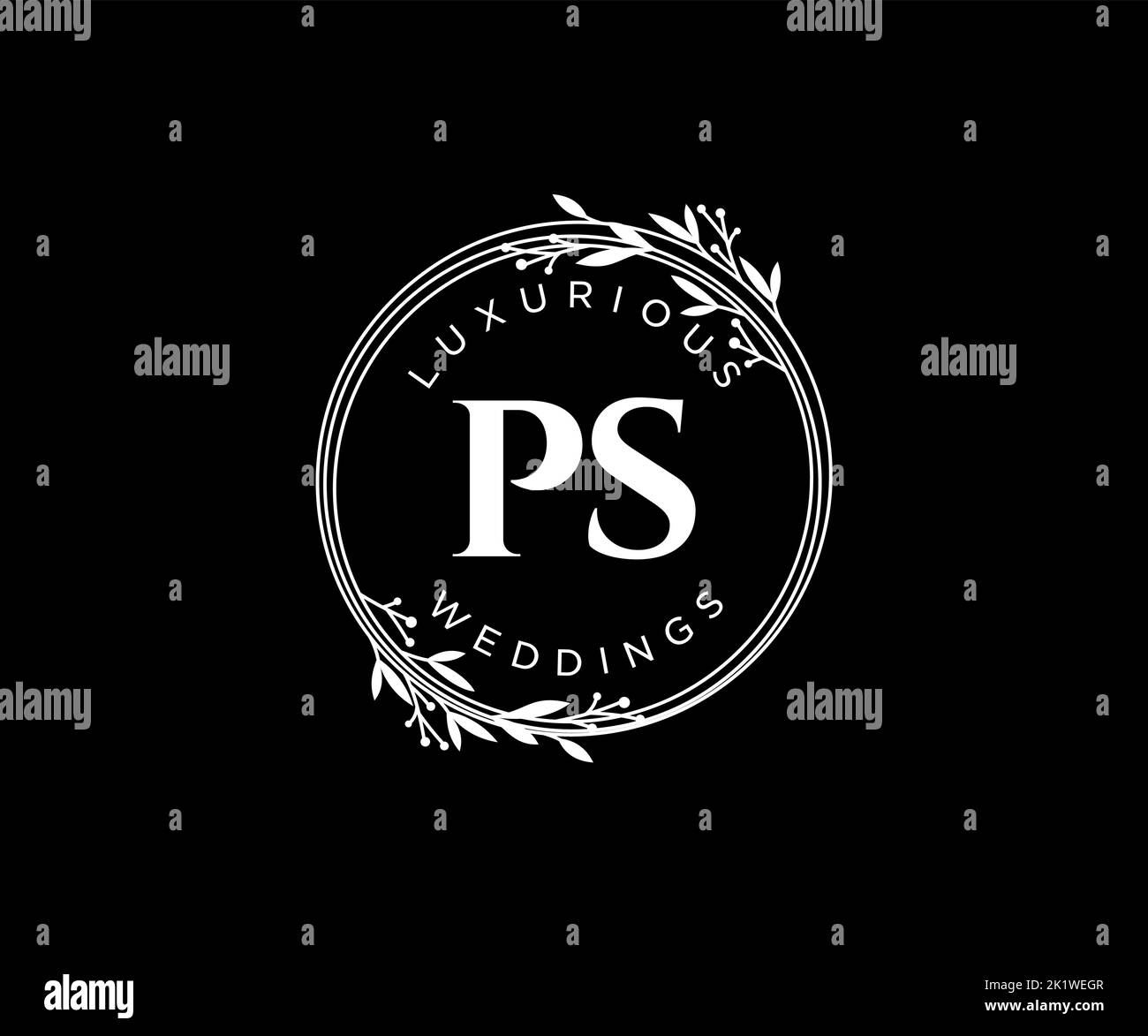 PS Initials letter Wedding monogram logos template, hand drawn modern ...