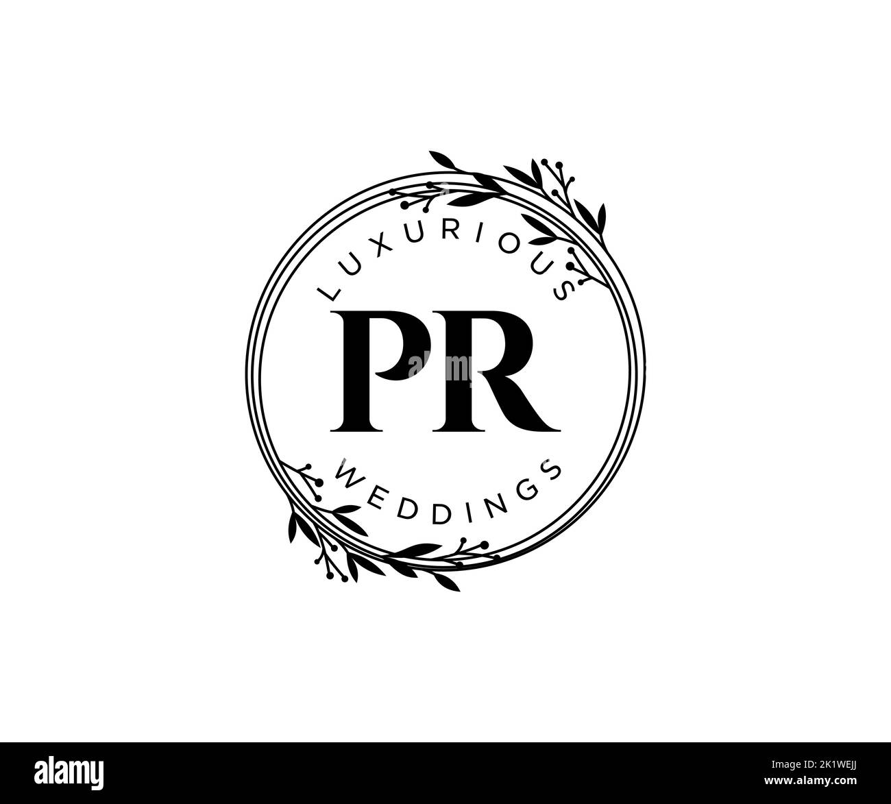 PR Initials letter Wedding monogram logos template, hand drawn modern ...