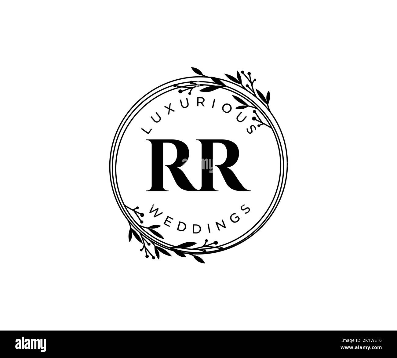 RR Initials letter Wedding monogram logos template, hand drawn modern ...