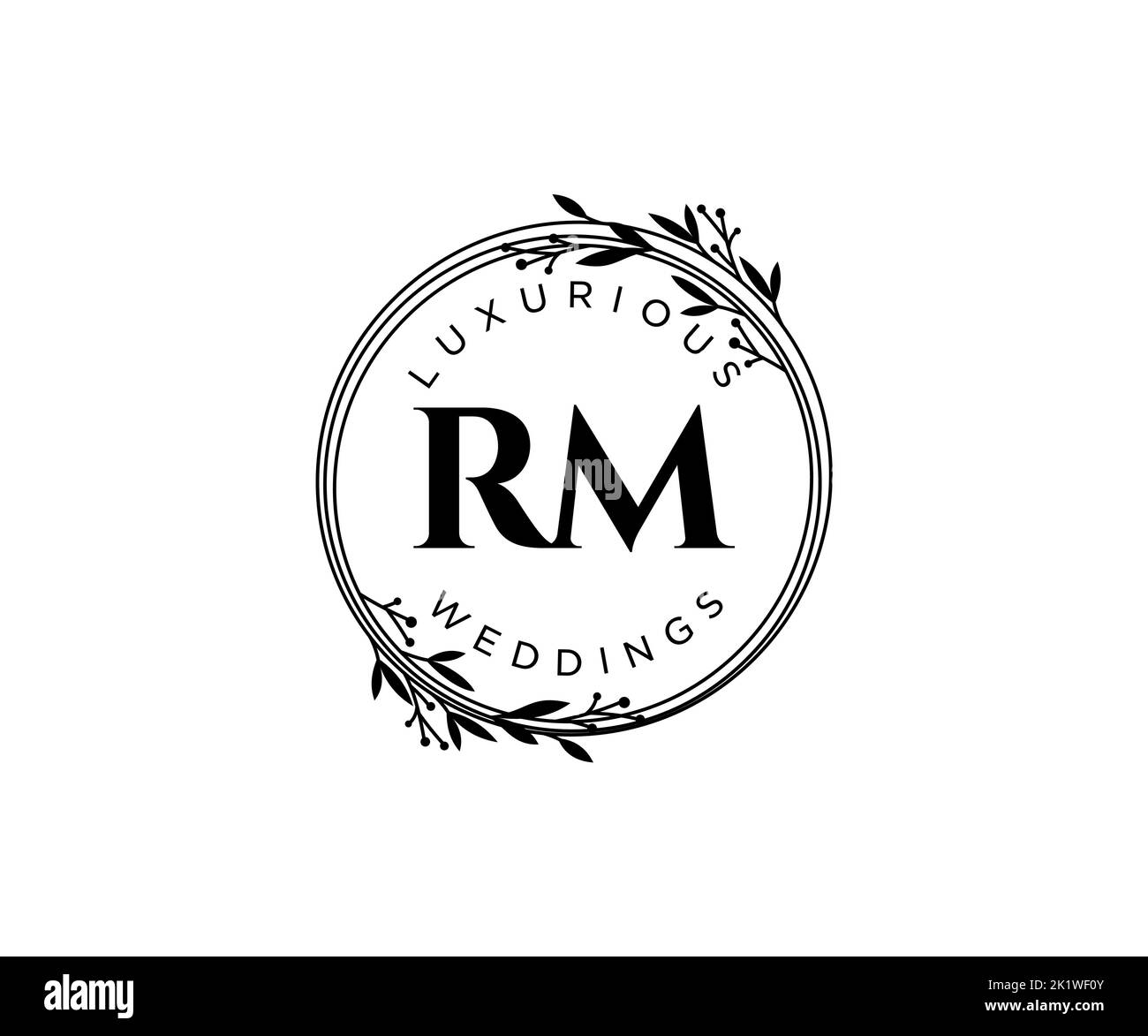 RM Initials letter Wedding monogram logos template, hand drawn modern ...