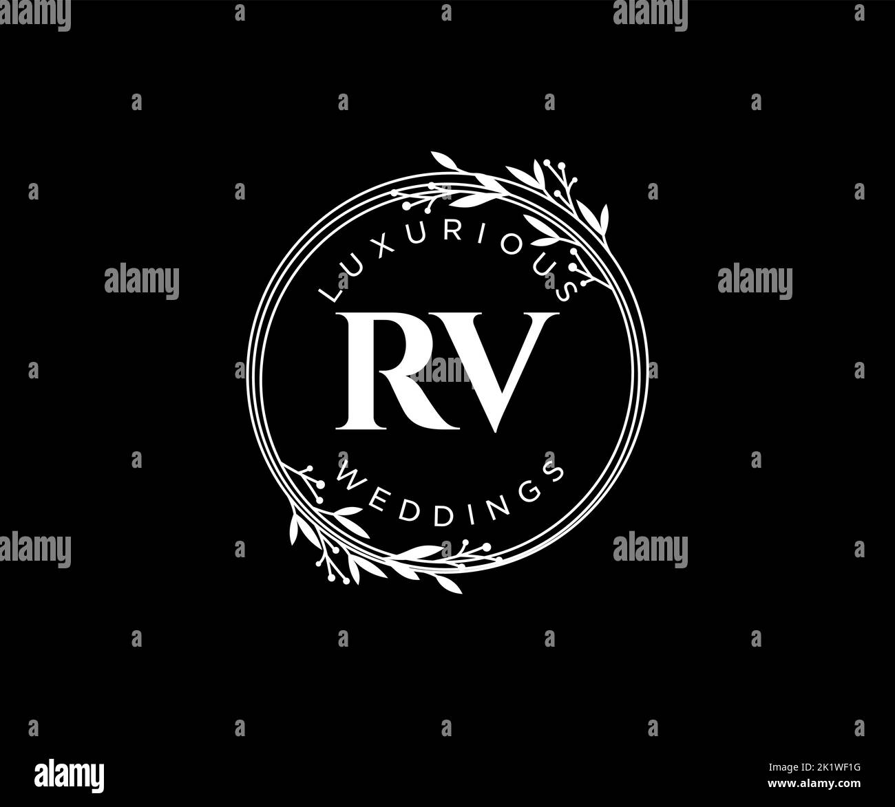 RV Initials letter Wedding monogram logos template, hand drawn modern ...