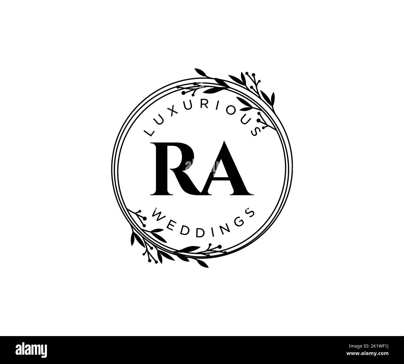 RA Initials letter Wedding monogram logos template, hand drawn modern ...
