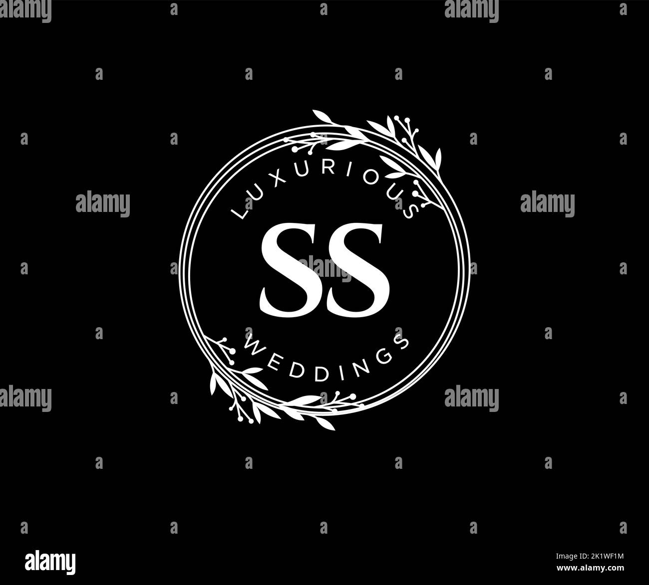 SS Initials letter Wedding monogram logos template, hand drawn modern ...