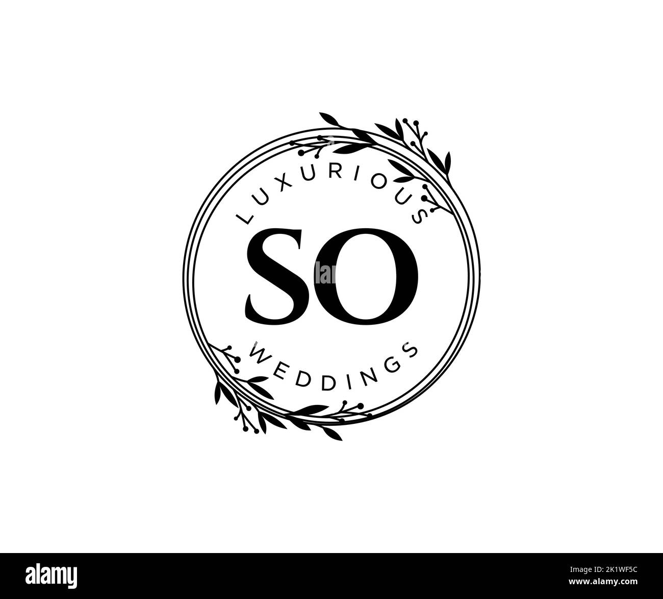 SO Initials letter Wedding monogram logos template, hand drawn modern ...