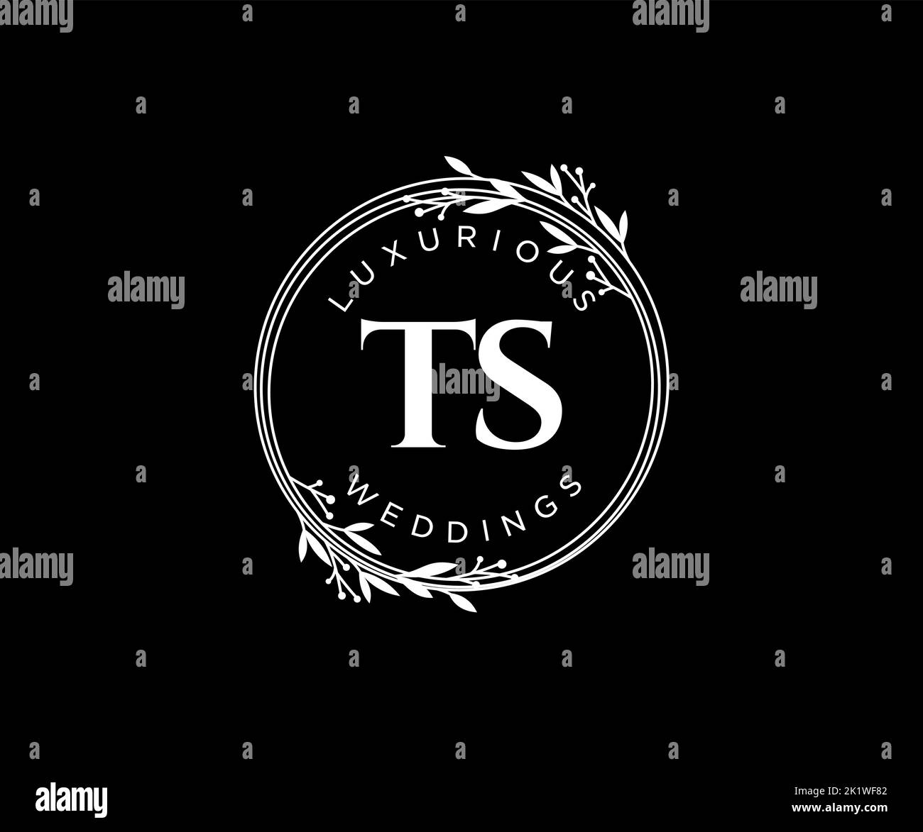 TS Initials letter Wedding monogram logos template, hand drawn modern ...