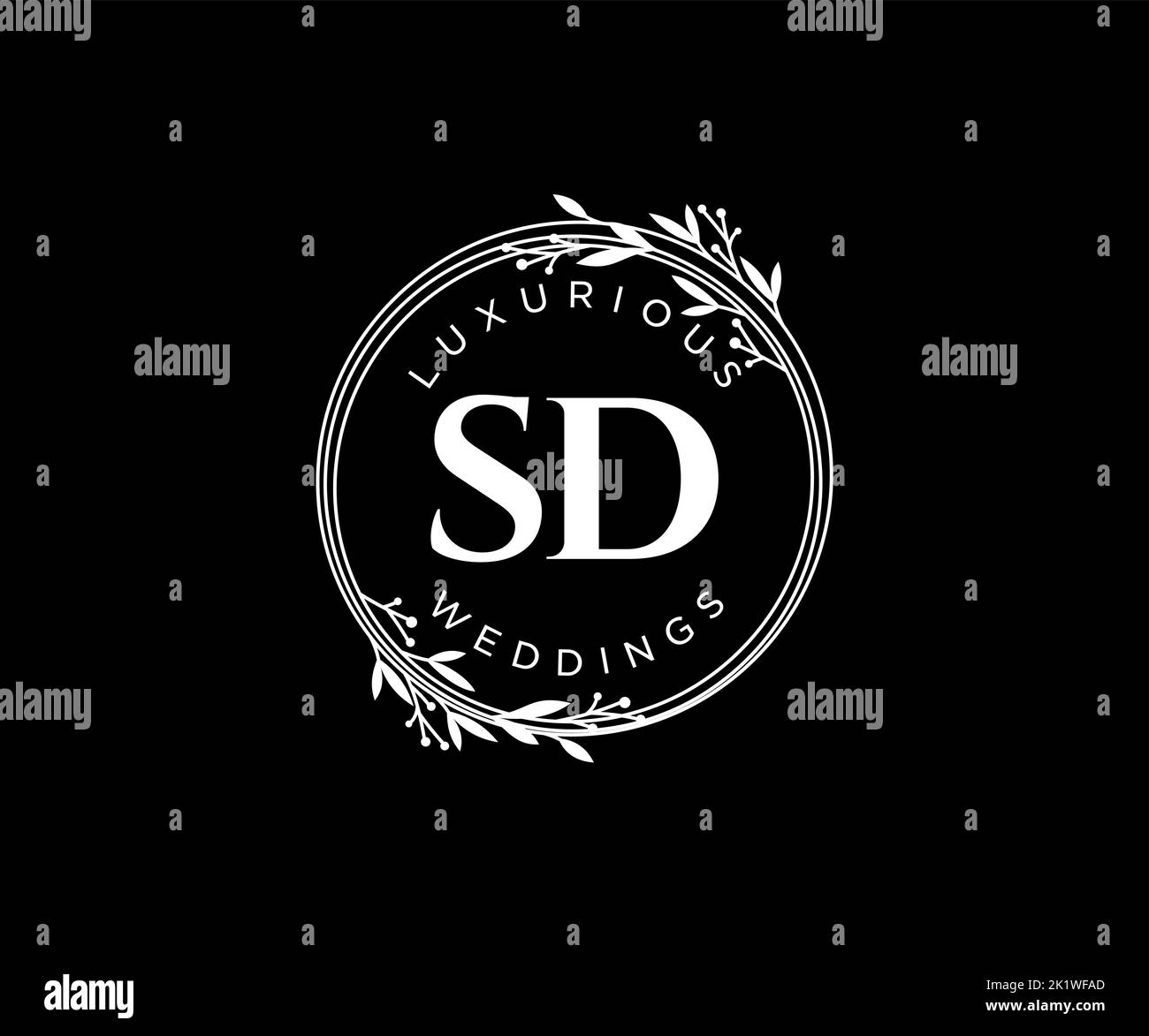 SD Initials letter Wedding monogram logos template, hand drawn modern ...