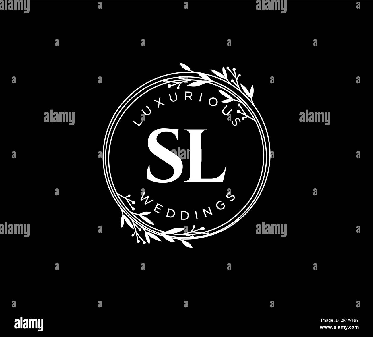 SL Initials letter Wedding monogram logos template, hand drawn modern ...