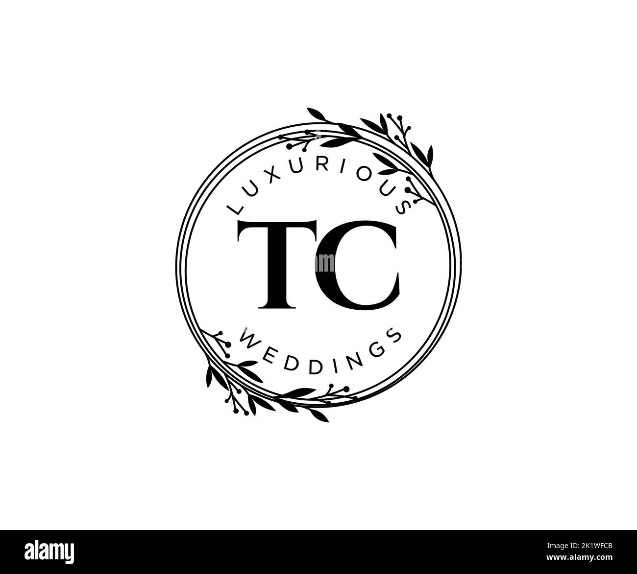 TC Initials letter Wedding monogram logos template, hand drawn modern ...