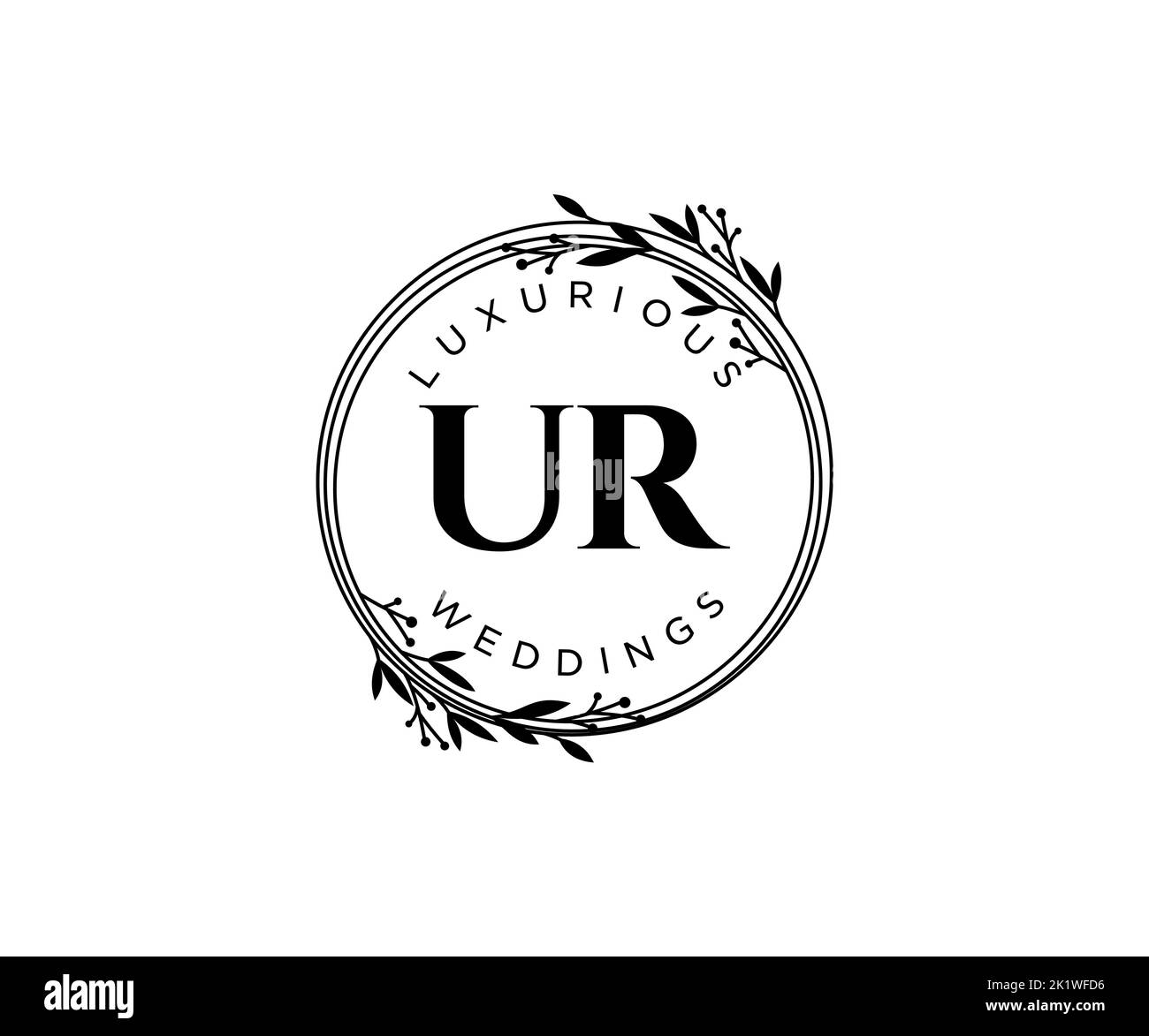 UR Initials letter Wedding monogram logos template, hand drawn modern ...