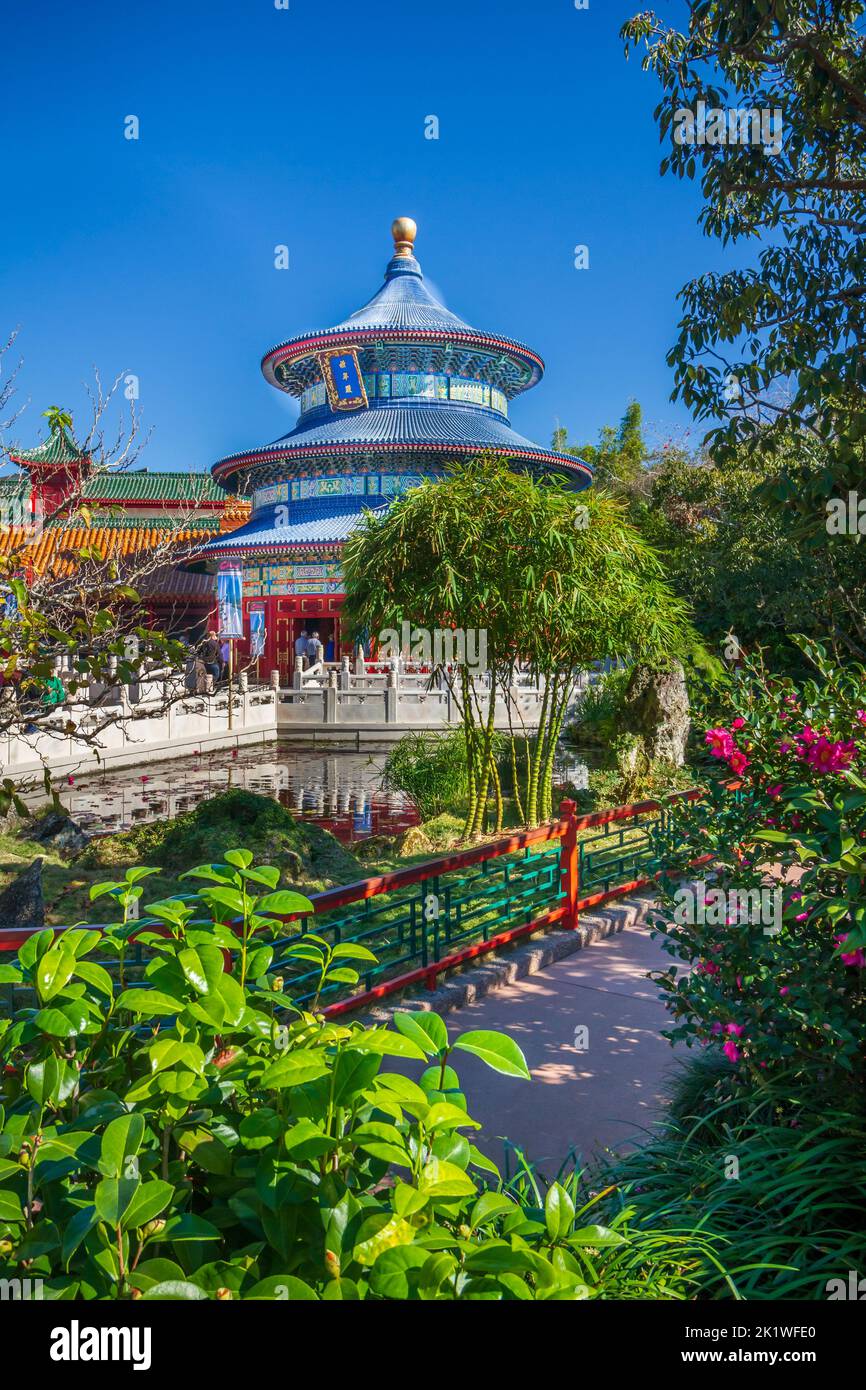 The Chinese pavilion at Epcot Center, Orlando, Florida, USA Stock Photo ...