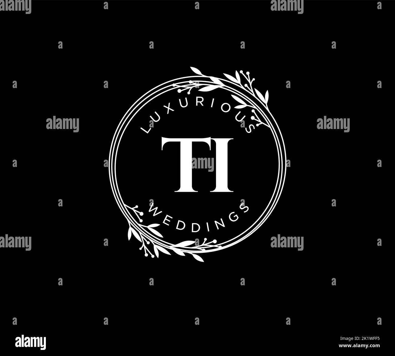 TI Initials letter Wedding monogram logos template, hand drawn modern ...