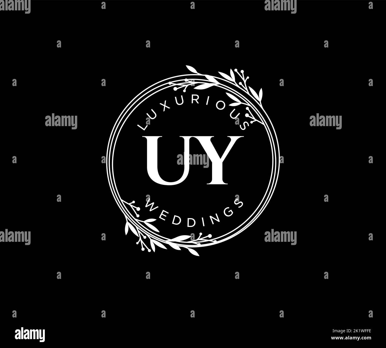 UY Initials letter Wedding monogram logos template, hand drawn modern ...