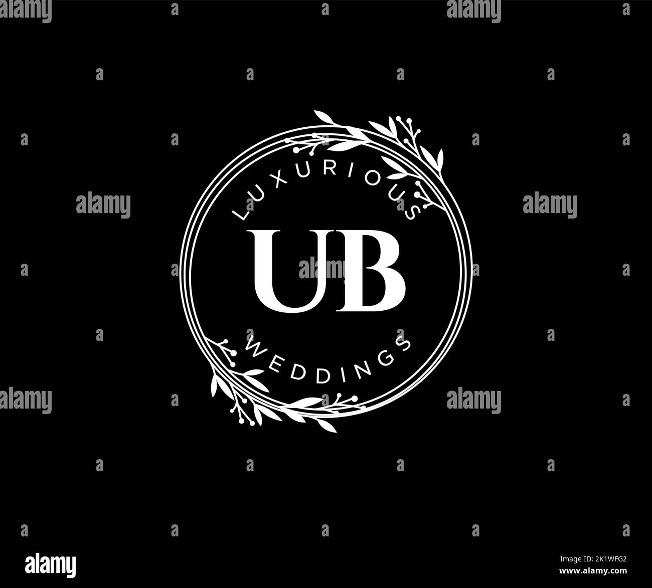 UB Initials letter Wedding monogram logos template, hand drawn modern minimalistic and floral ...
