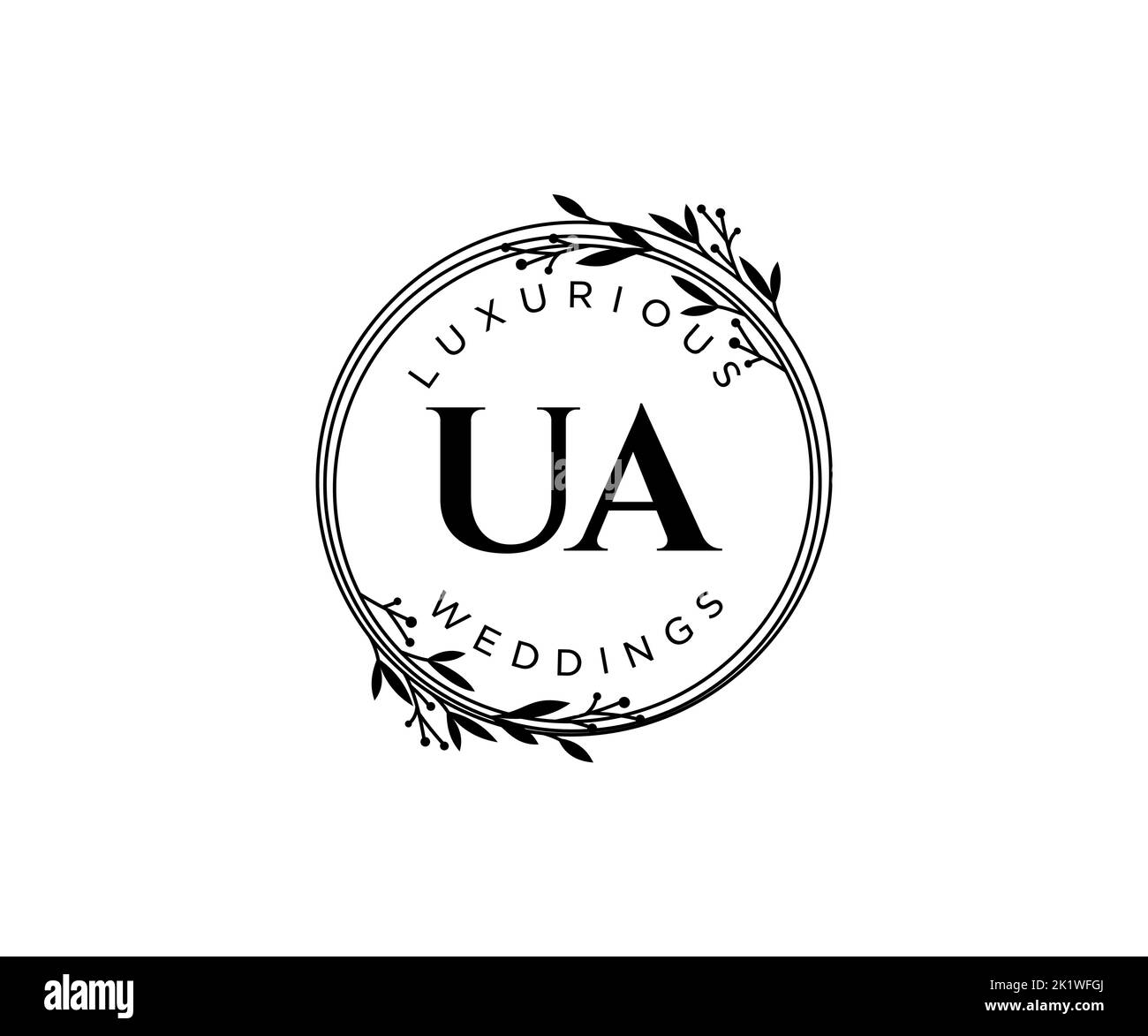 UA Initials letter Wedding monogram logos template, hand drawn modern ...