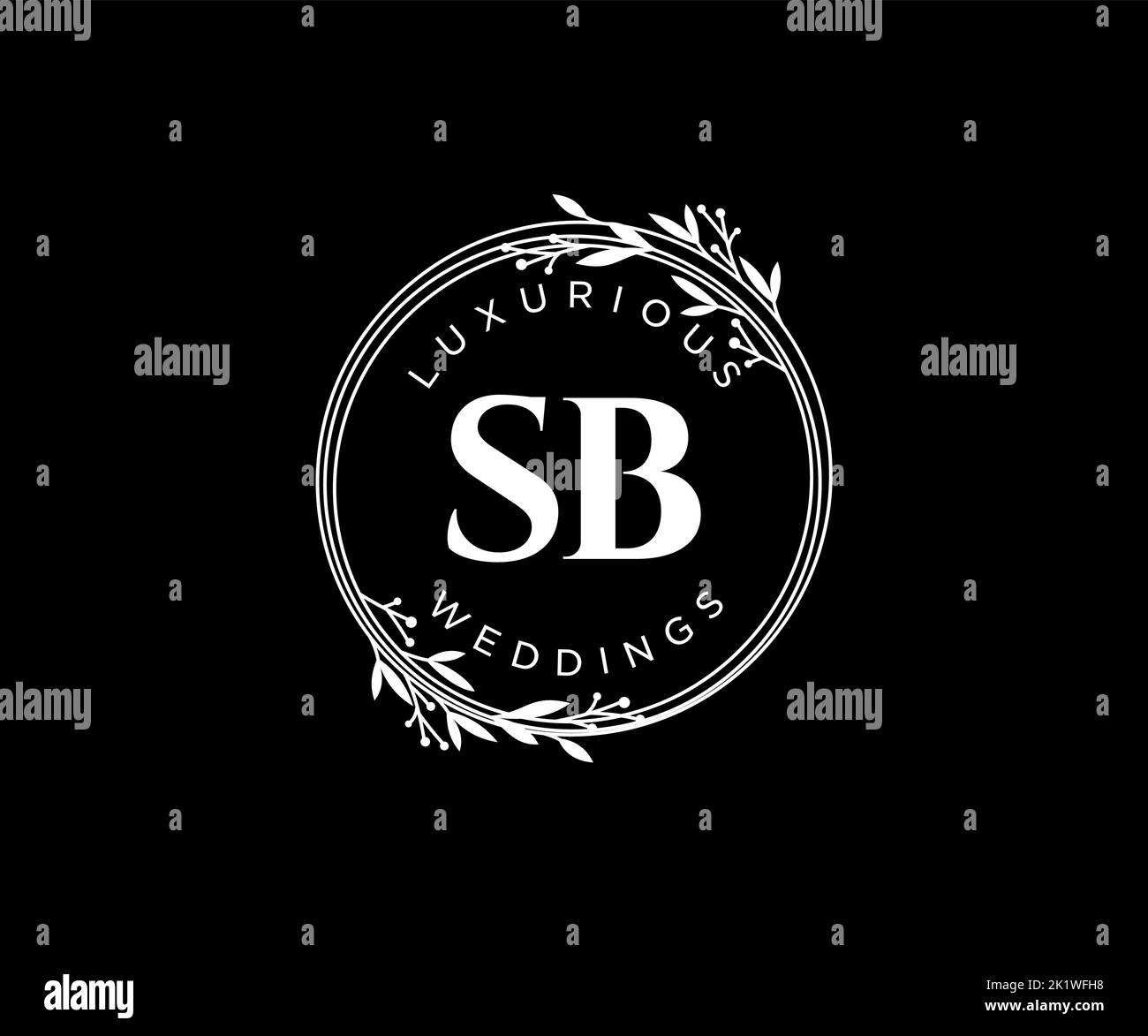 SB Initials letter Wedding monogram logos template, hand drawn modern ...