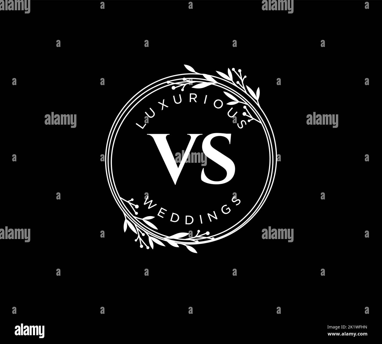 VS Initials letter Wedding monogram logos template, hand drawn modern ...