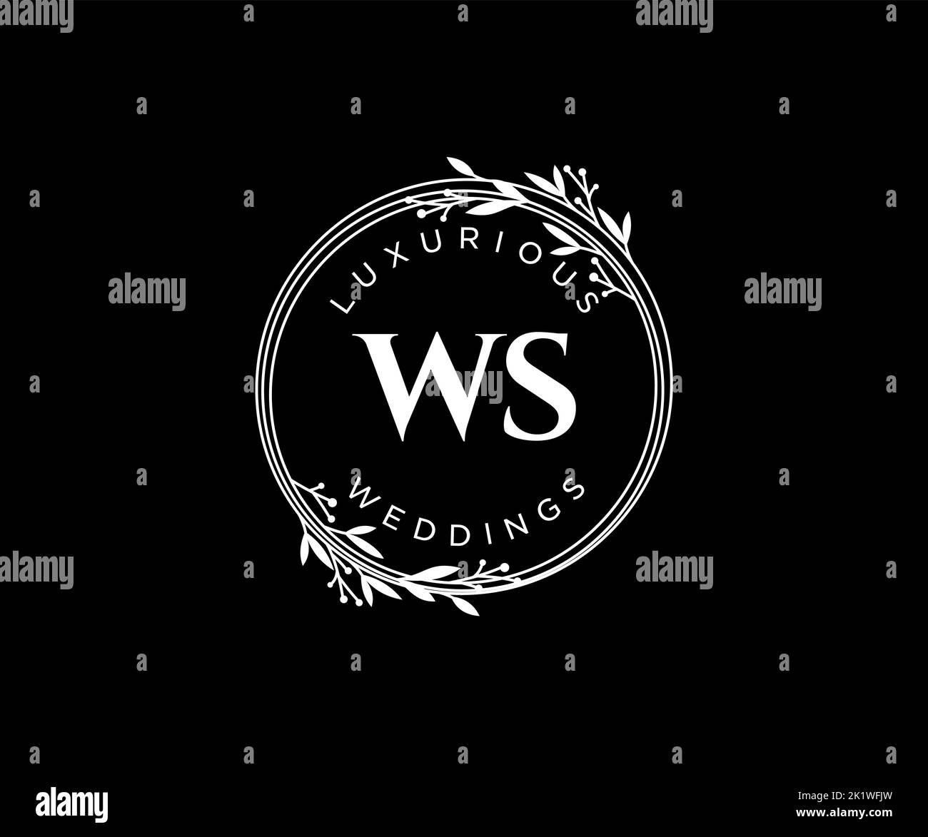 WS Initials letter Wedding monogram logos template, hand drawn modern ...