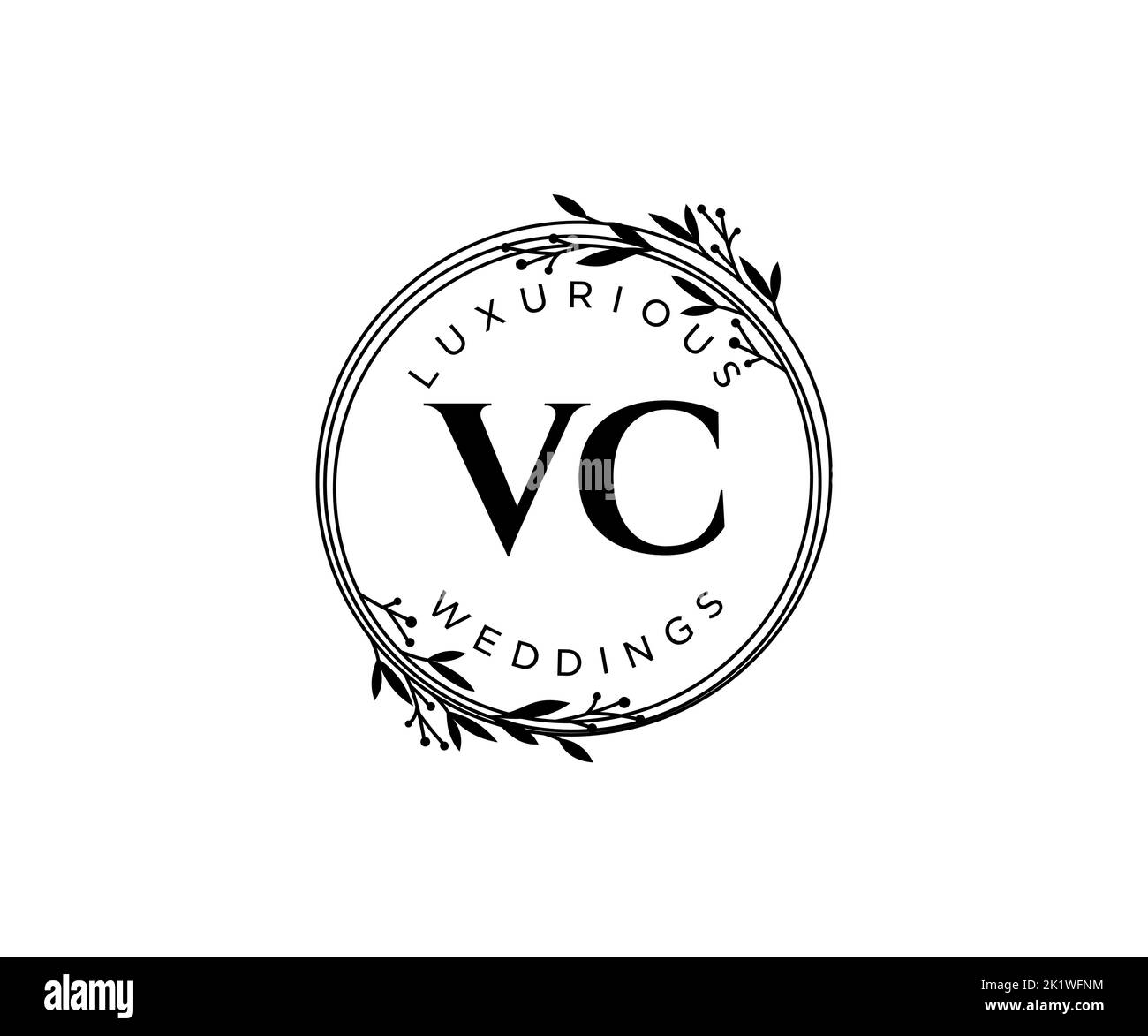 VC Initials letter Wedding monogram logos template, hand drawn modern ...