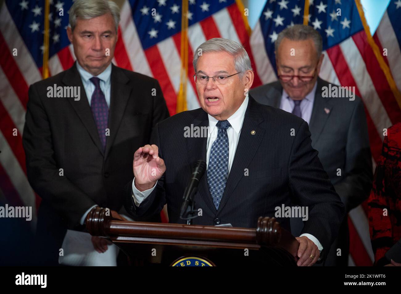 United States Senator Bob Menendez (Democrat of New Jersey) offers ...