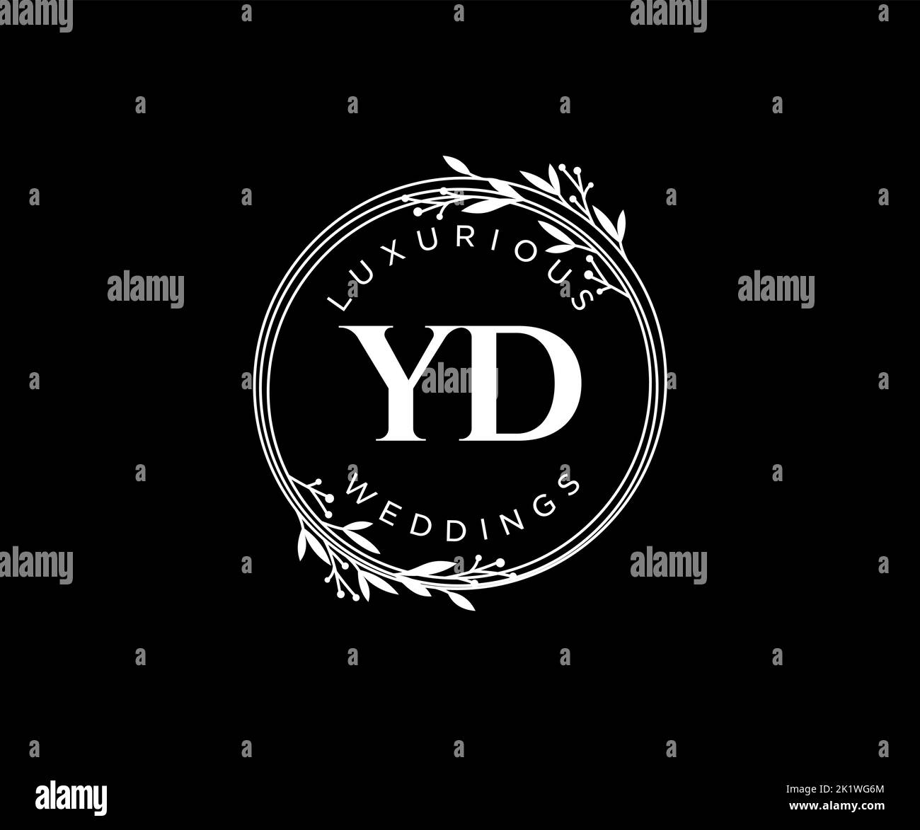 YD Initials letter Wedding monogram logos template, hand drawn modern ...