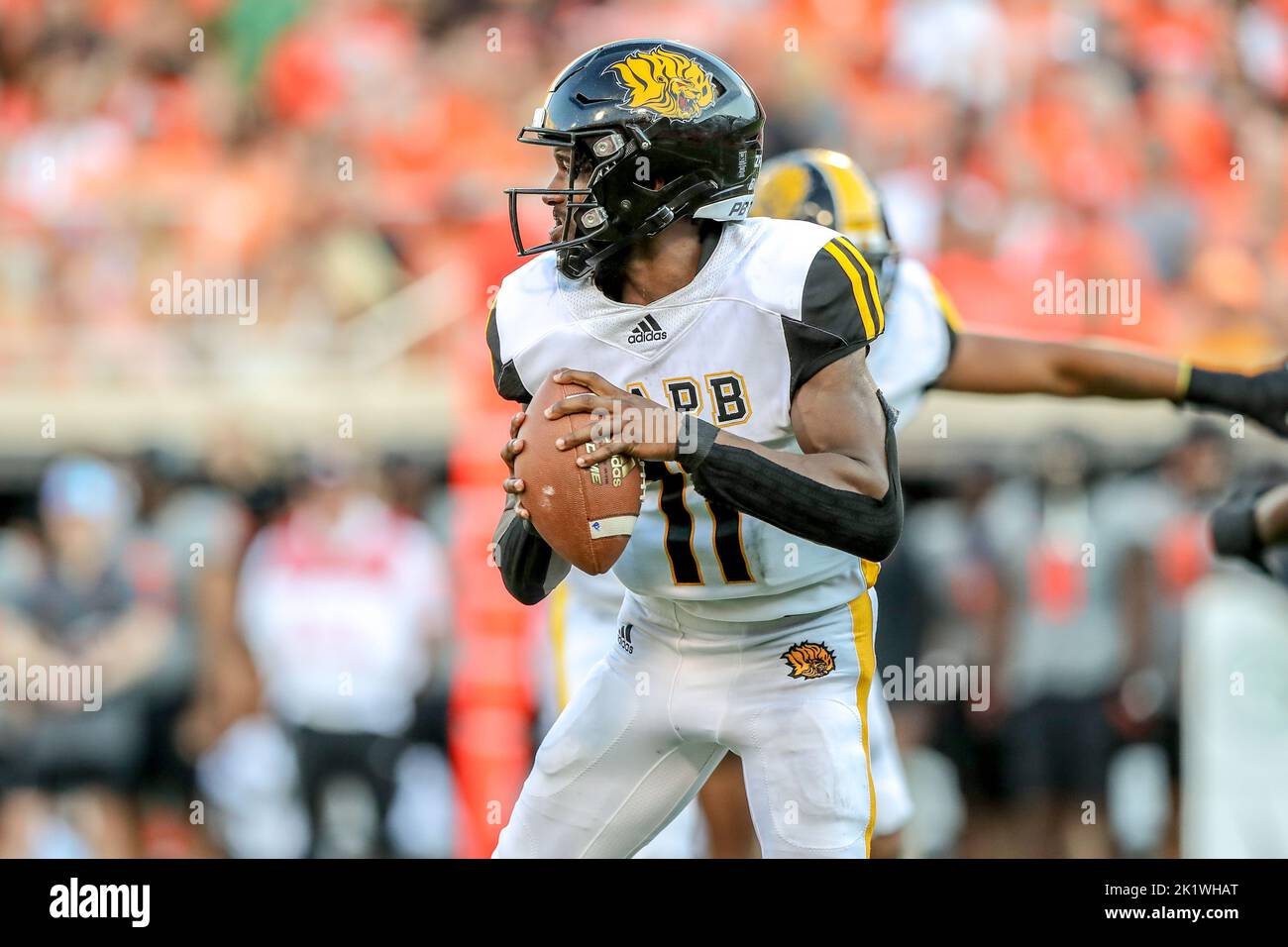 Stillwater, OK, USA. 17th Sep, 2022. Arkansas Pine Bluff quarterback ...