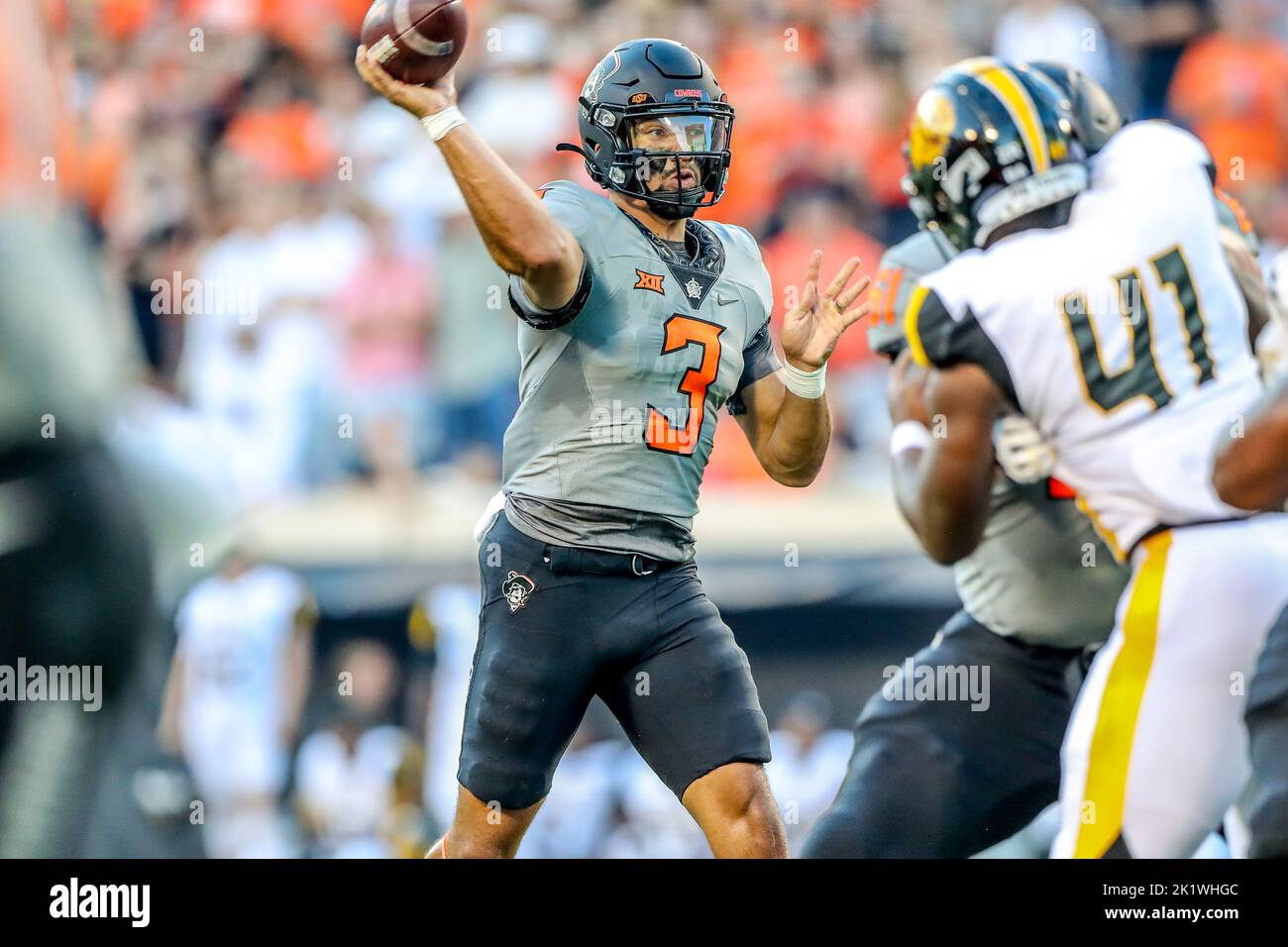 Stillwater, OK, USA. 17th Sep, 2022. Oklahoma State quarterback Spencer ...
