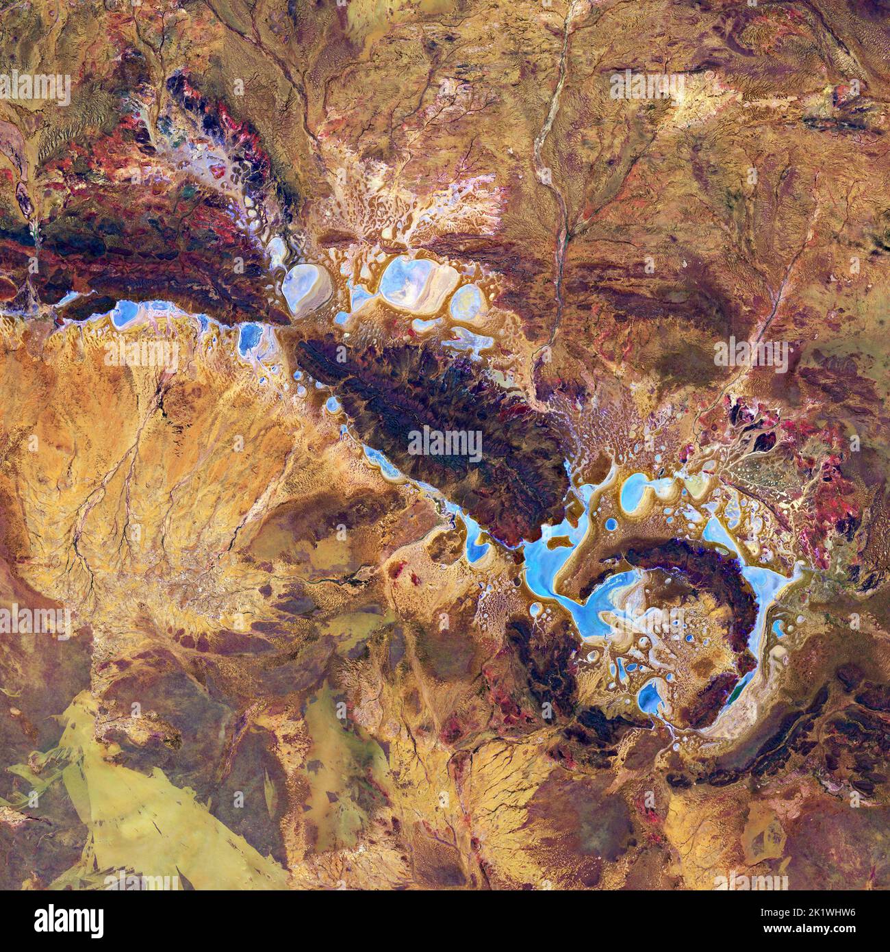 Shoemaker impact structure, Australia, satellite image Stock Photo - Alamy