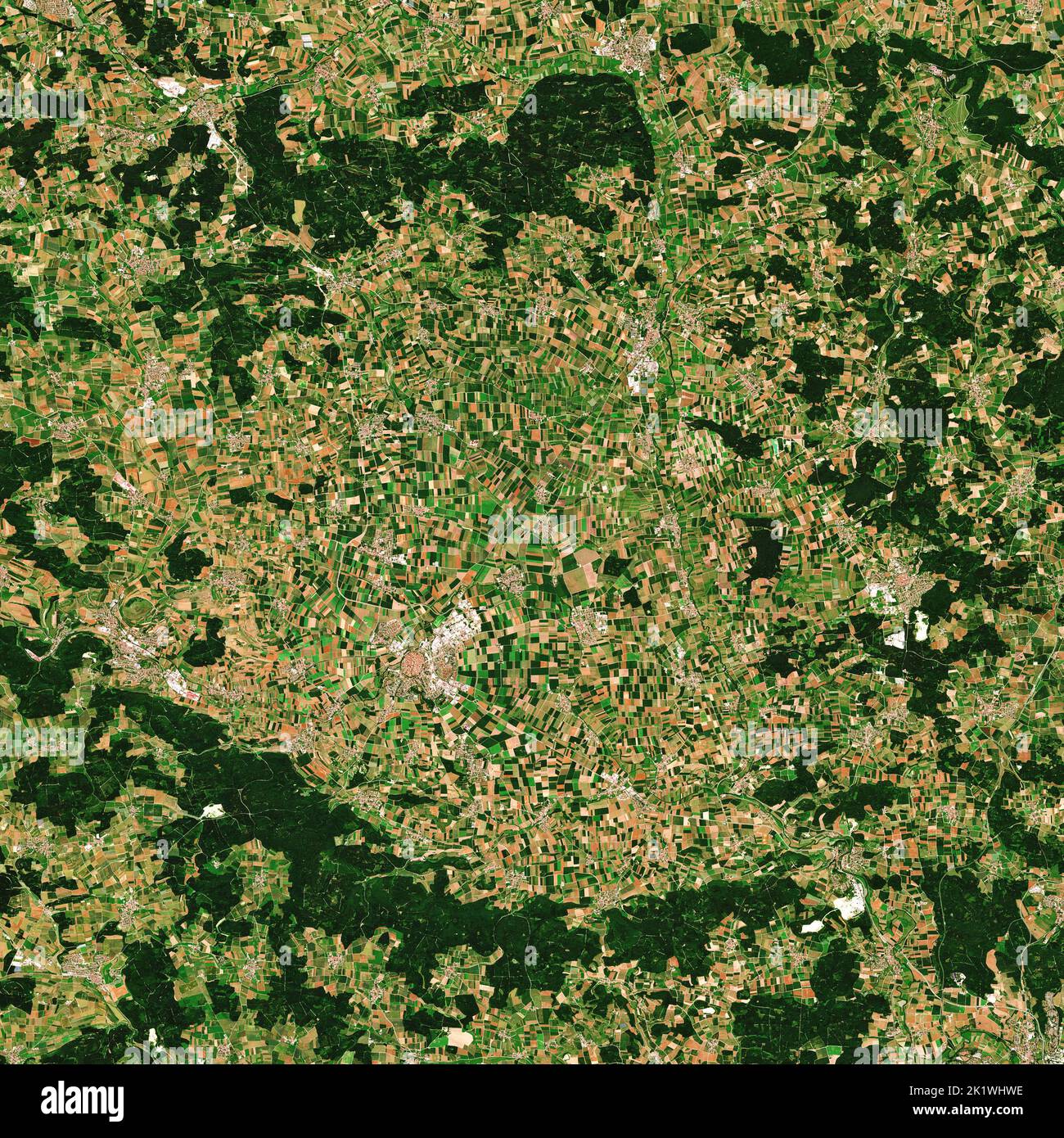 Nordlinger Ries Crater, Germany, satellite image Stock Photo - Alamy