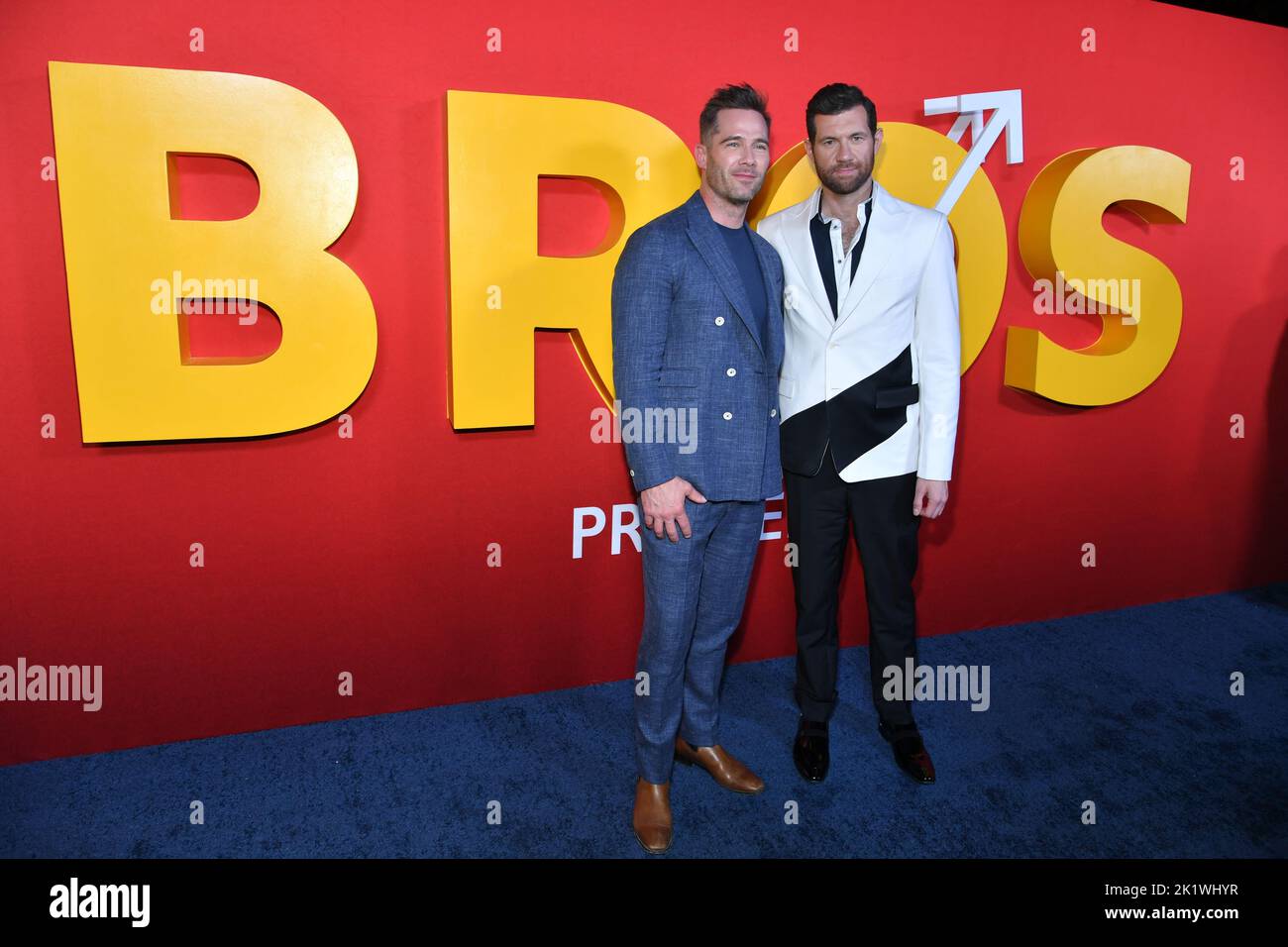 Luke Macfarlane and Billy Eichner attend the premiere of Universal ...