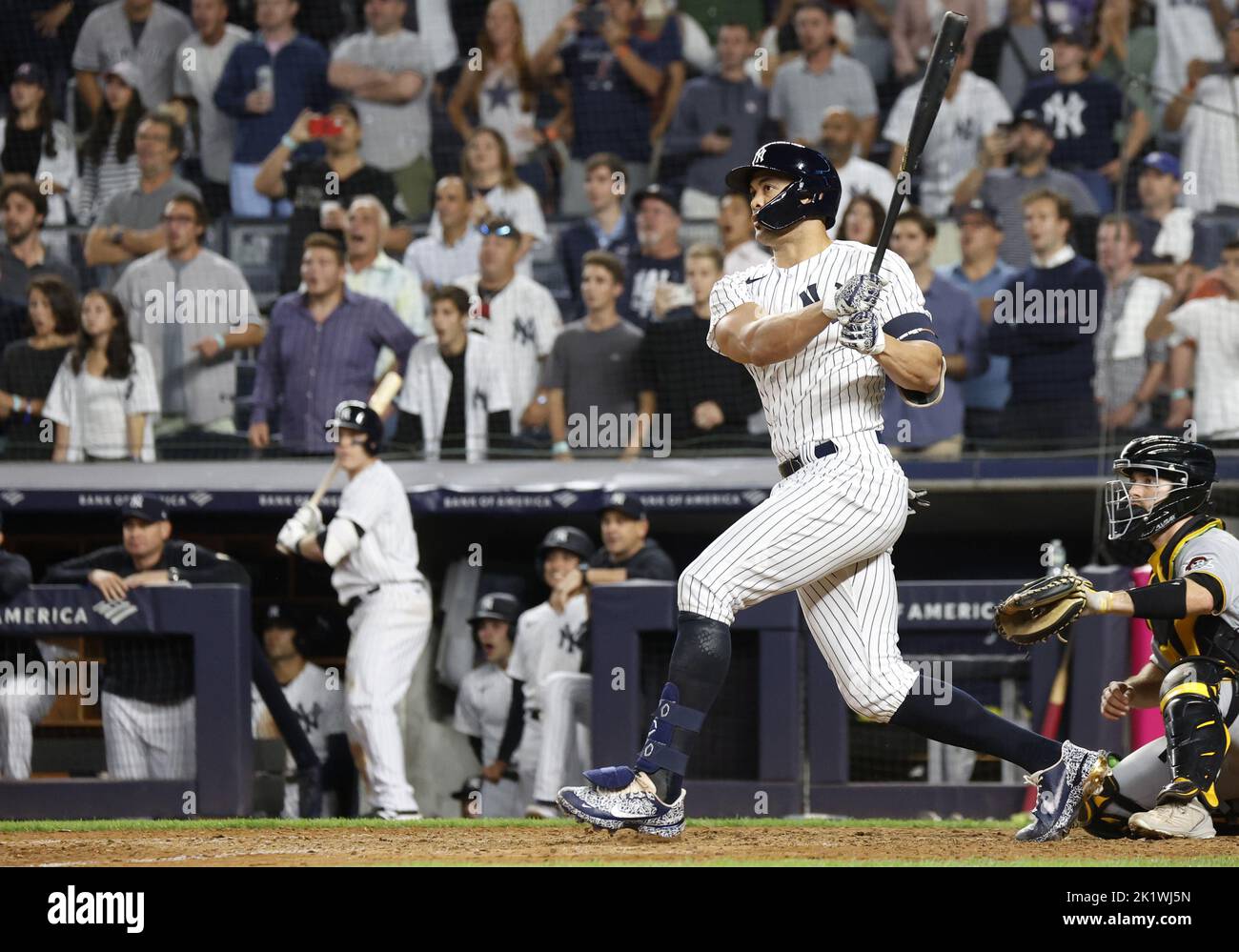New York Yankees Giancarlo Stanton hits a grand slam home run in the 9th inning to give the ...