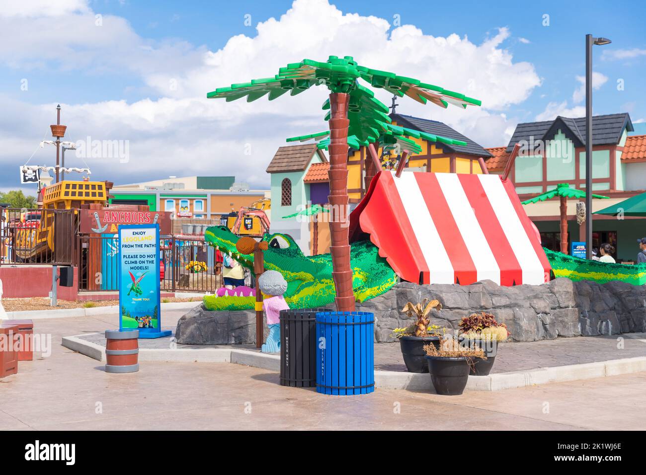 NEW YORK, UNITED STATES - August 23 2022: Buildings and stores in ...