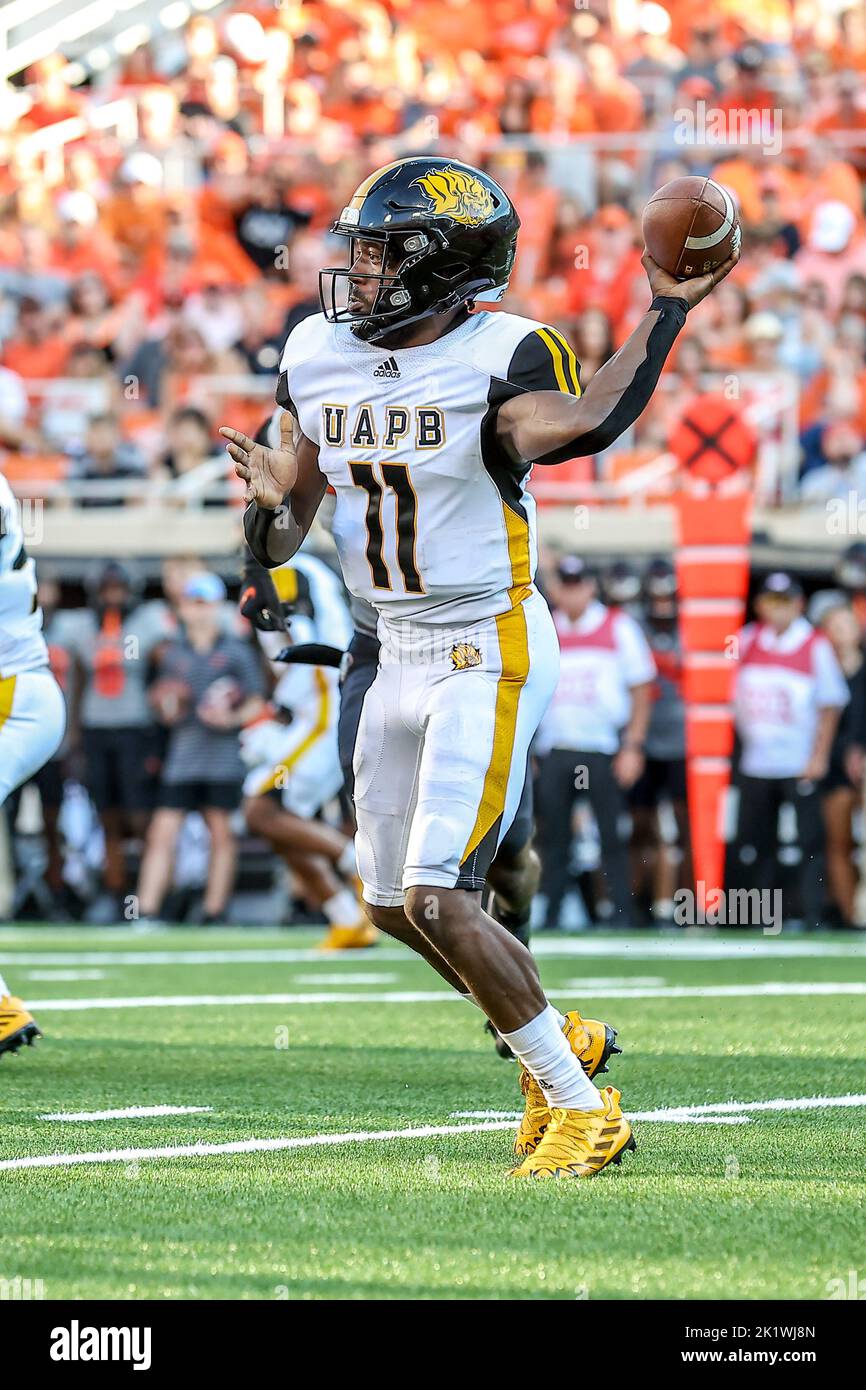 Stillwater, OK, USA. 17th Sep, 2022. Arkansas Pine Bluff quarterback ...