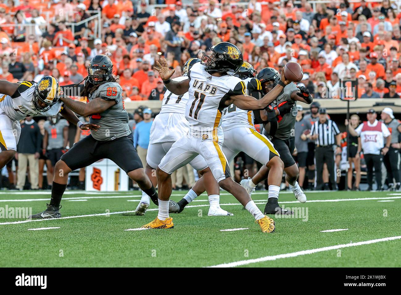 Stillwater, OK, USA. 17th Sep, 2022. Arkansas Pine Bluff quarterback ...