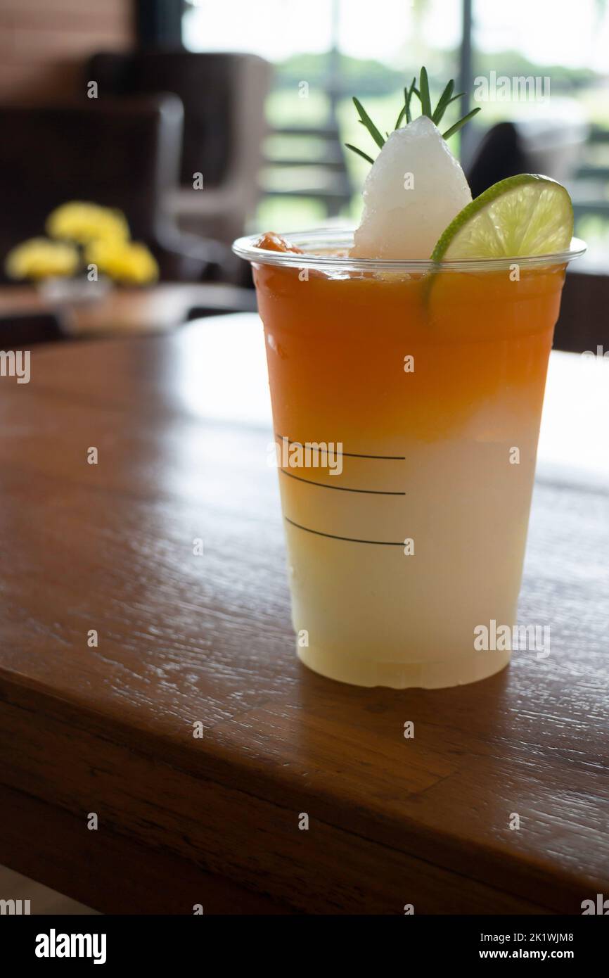 Yuzu orange lemonade frappe drink, stock photo Stock Photo - Alamy