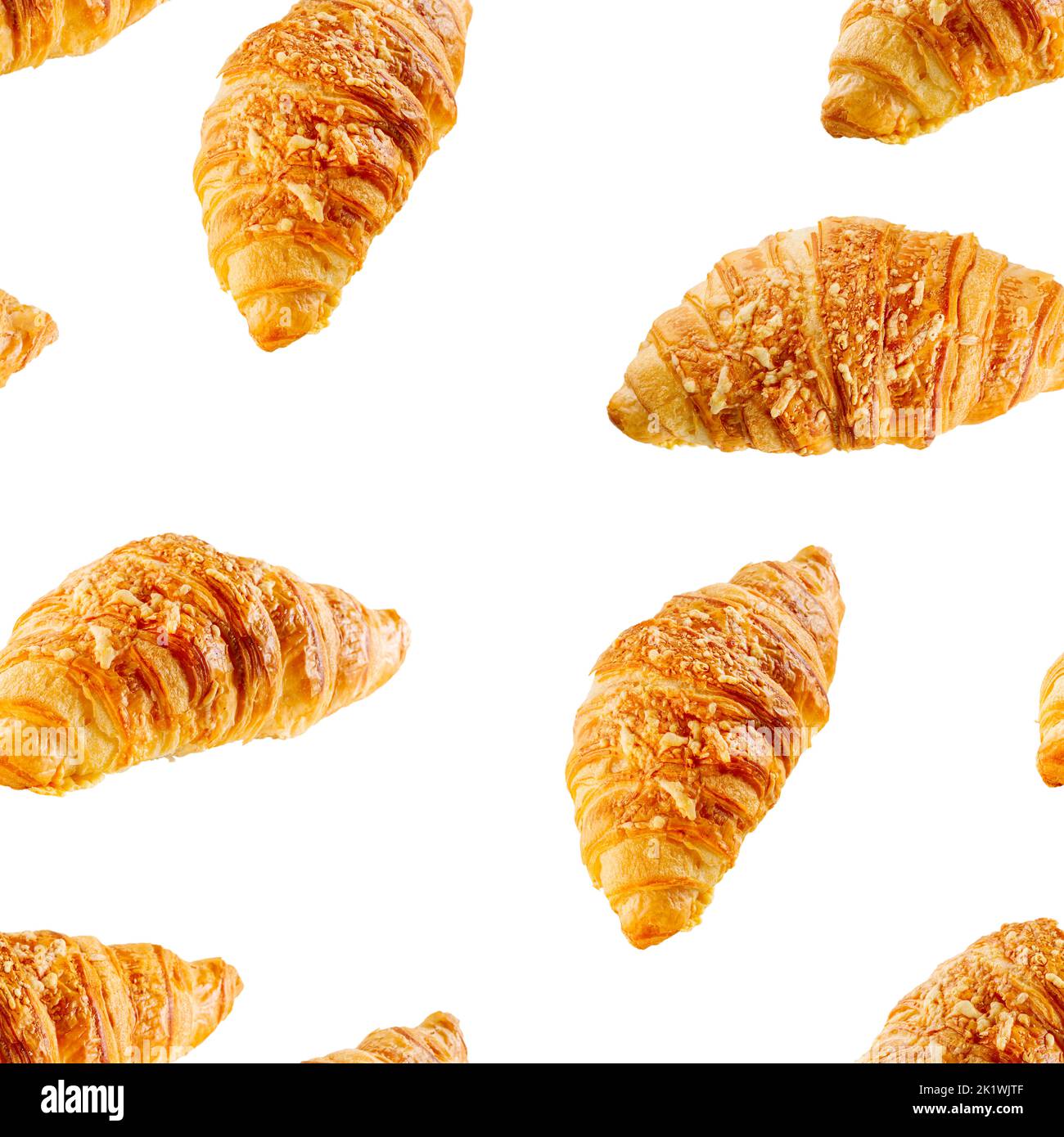 seamless pattern made from Fresh croissant with cheese isolated on ...