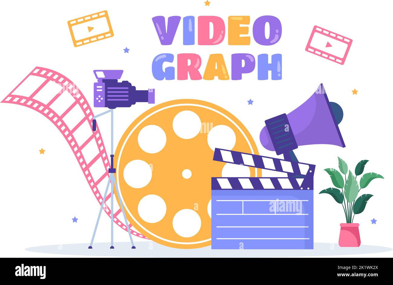 Videographer Services Template Hand Drawn Cartoon Flat Illustration ...