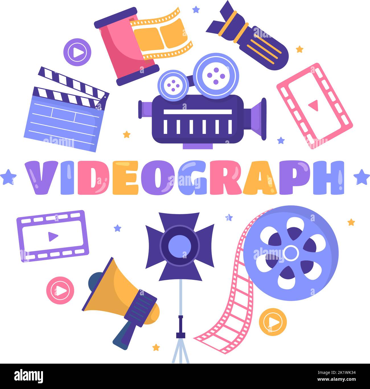 Videographer Services Template Hand Drawn Cartoon Flat Illustration ...